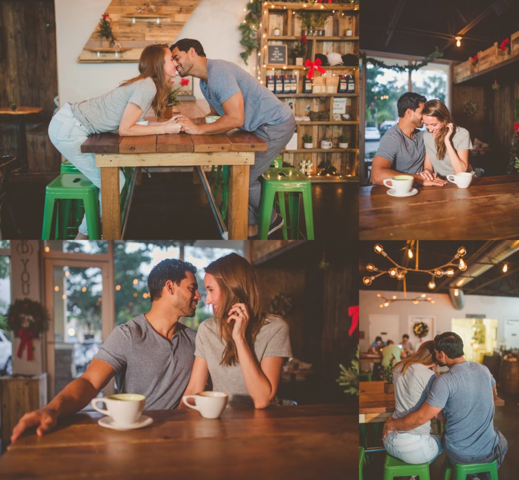 Coffee Shop Engagement Session in Boca Raton, Florida